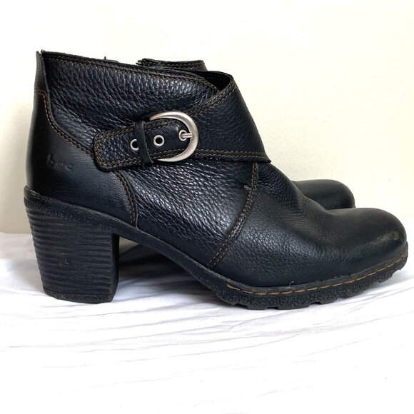 boc | Shoes | Boc Black Leather Ankle Boot Heels | Poshmark